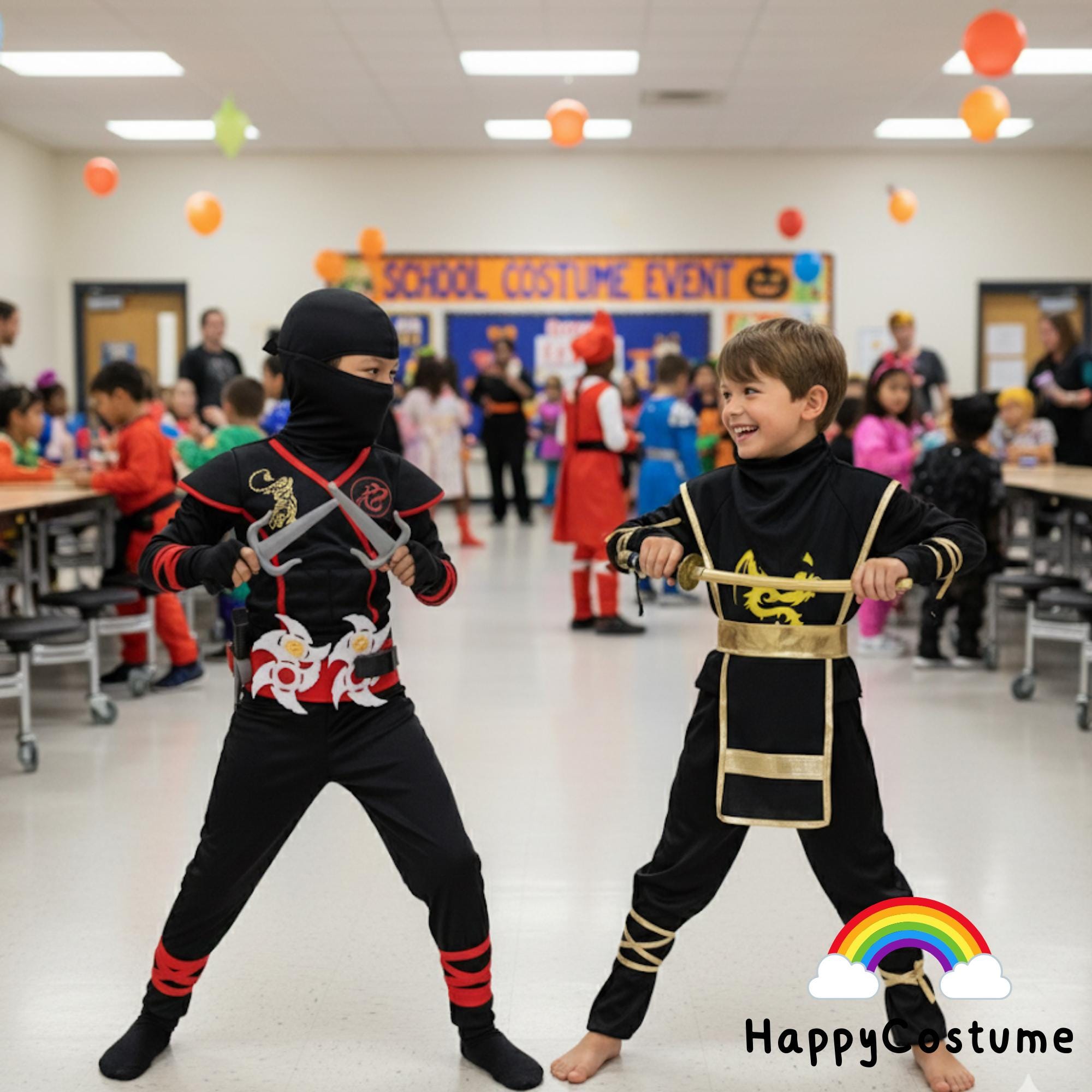 Kids Gold Dragon Ninja Costume – Halloween Cosplay Outfit - Etsy
