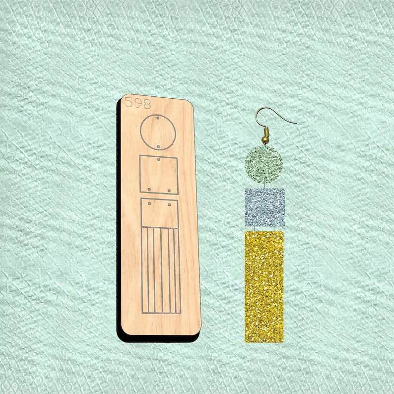 Geometric Stacked Earring Die | Wooden Leather Cutting Die With Tassel ...