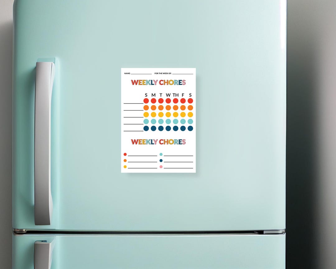 A4 Kids Chore Chart | Weekly Magnetic Reward Board | Reusable Dry Wipe ...