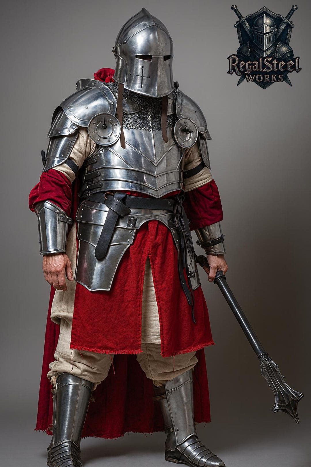 Royal Crusader Knight Barbuta Armor | Medieval Barbuta Armor Full Suit ...