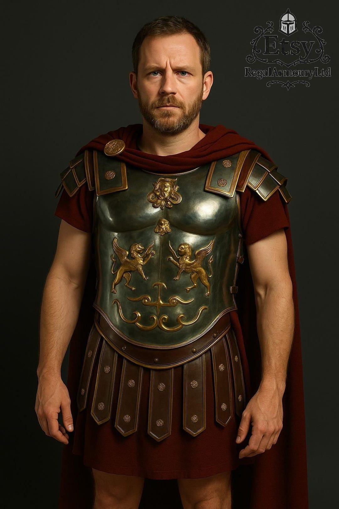 Authentic Leather Roman Gladiator Costume Set – Historical Armor With ...