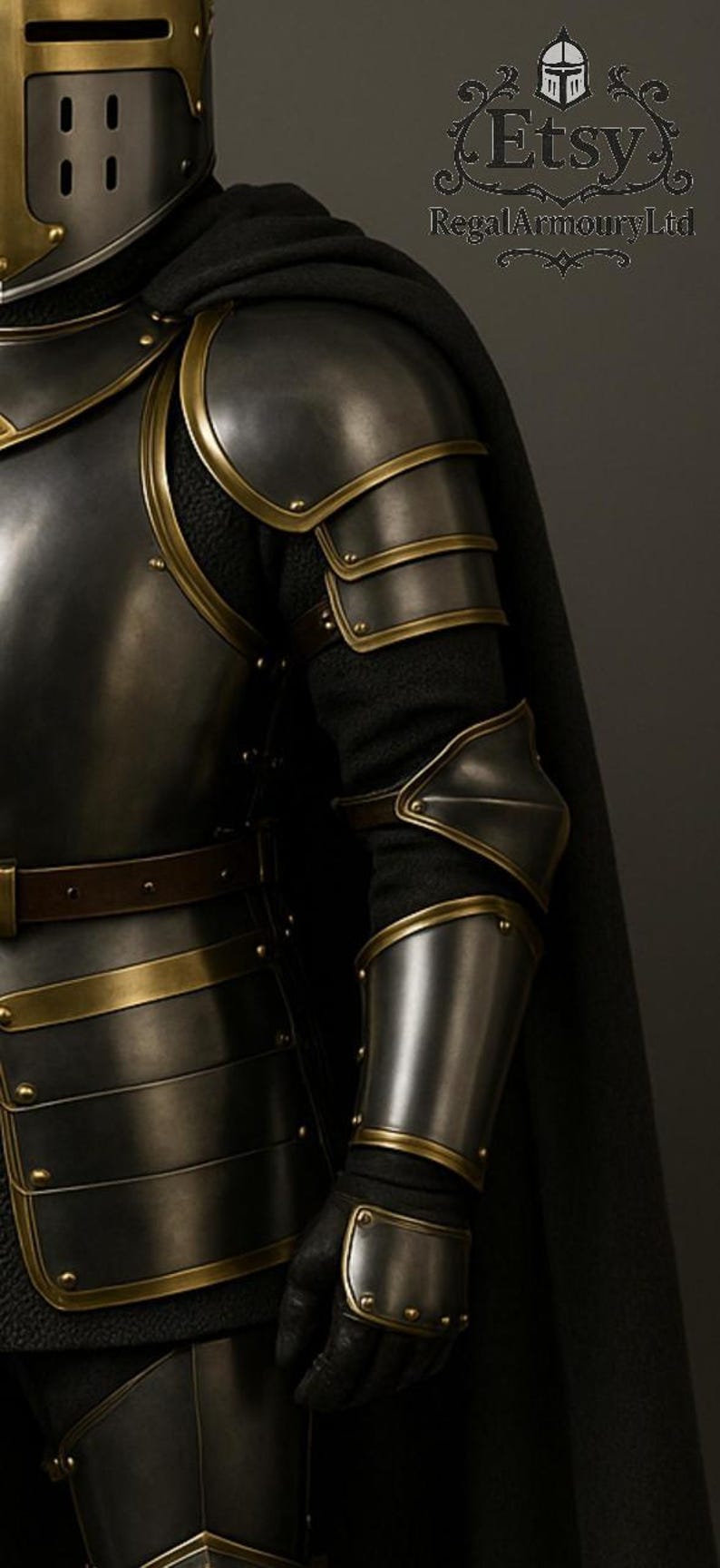 Medieval Templar Full Body Armor Suit | Helmet, Pauldrons, Gorget ...