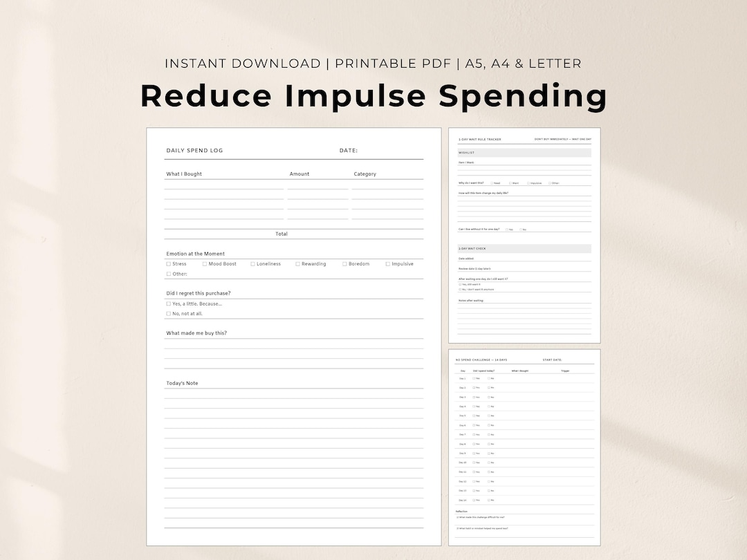 Expense Tracker Printable | Daily Spending Log PDF | Budget Planner ...
