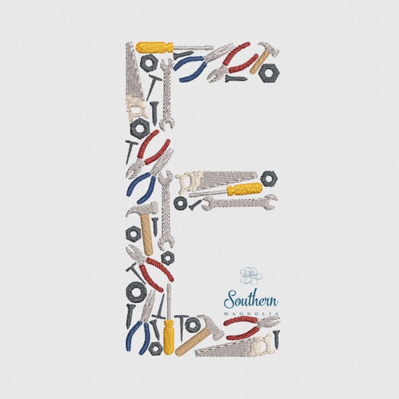 E Tools Alphabet Embroidery Design | Etsy