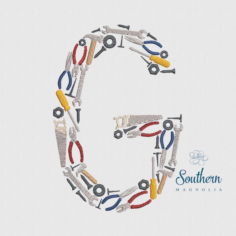 G Tools Alphabet Embroidery Design - Etsy