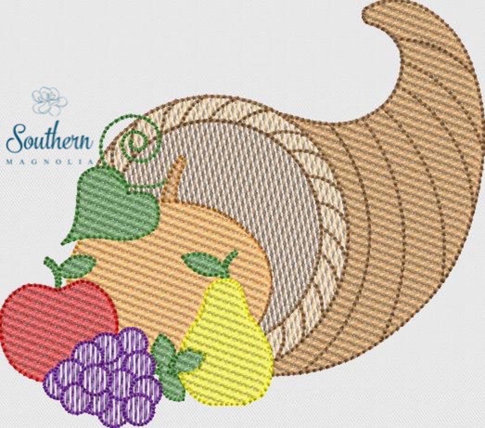 Cornucopia Sketch Fill Embroidery Design | Etsy