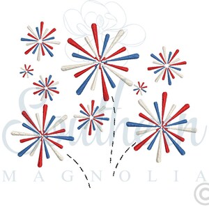 Firework Embroidery Design, Fill Stitches, July 4th Embroidery Design ...