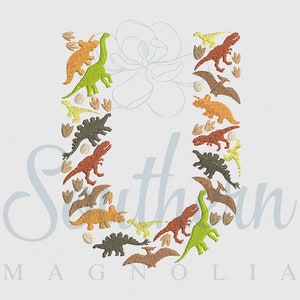 U Dinosaur Embroidery Design | Dinosaur Alphabet, Dinosaur Embroidery ...