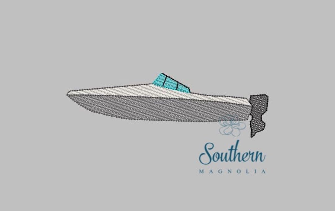 Speed Boat Sketch Fill Embroidery Design - Etsy