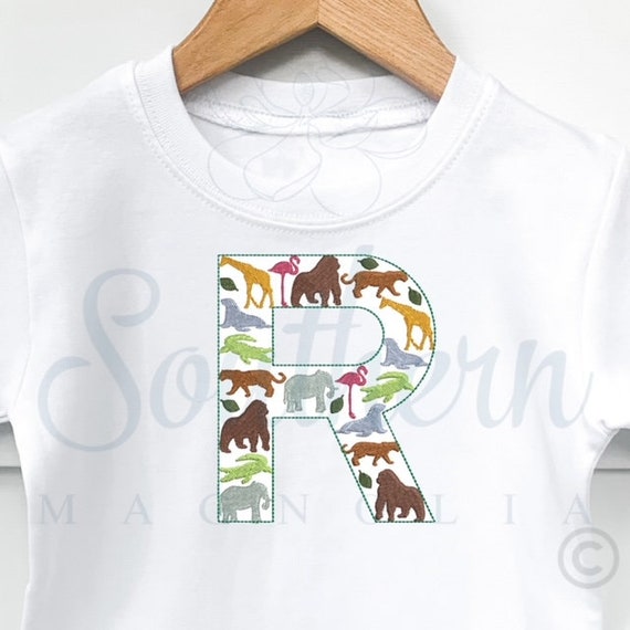 R Zoo Alphabet Embroidery Design Zoo Embroidery Font Safari | Etsy