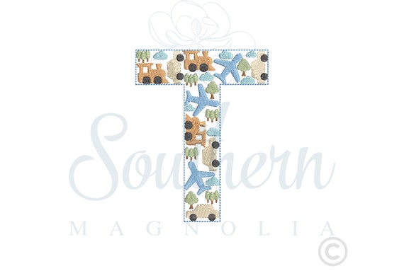 T Cars Planes Trains Alphabet Embroidery Design Car - Etsy