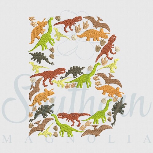 B Dinosaur Alphabet Embroidery Design Pattern Font - Etsy