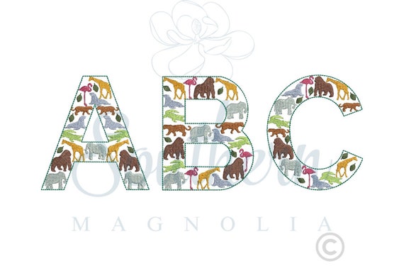Patterns Sewing & Fiber Sewing safari embroidery animal N Zoo Alphabet ...
