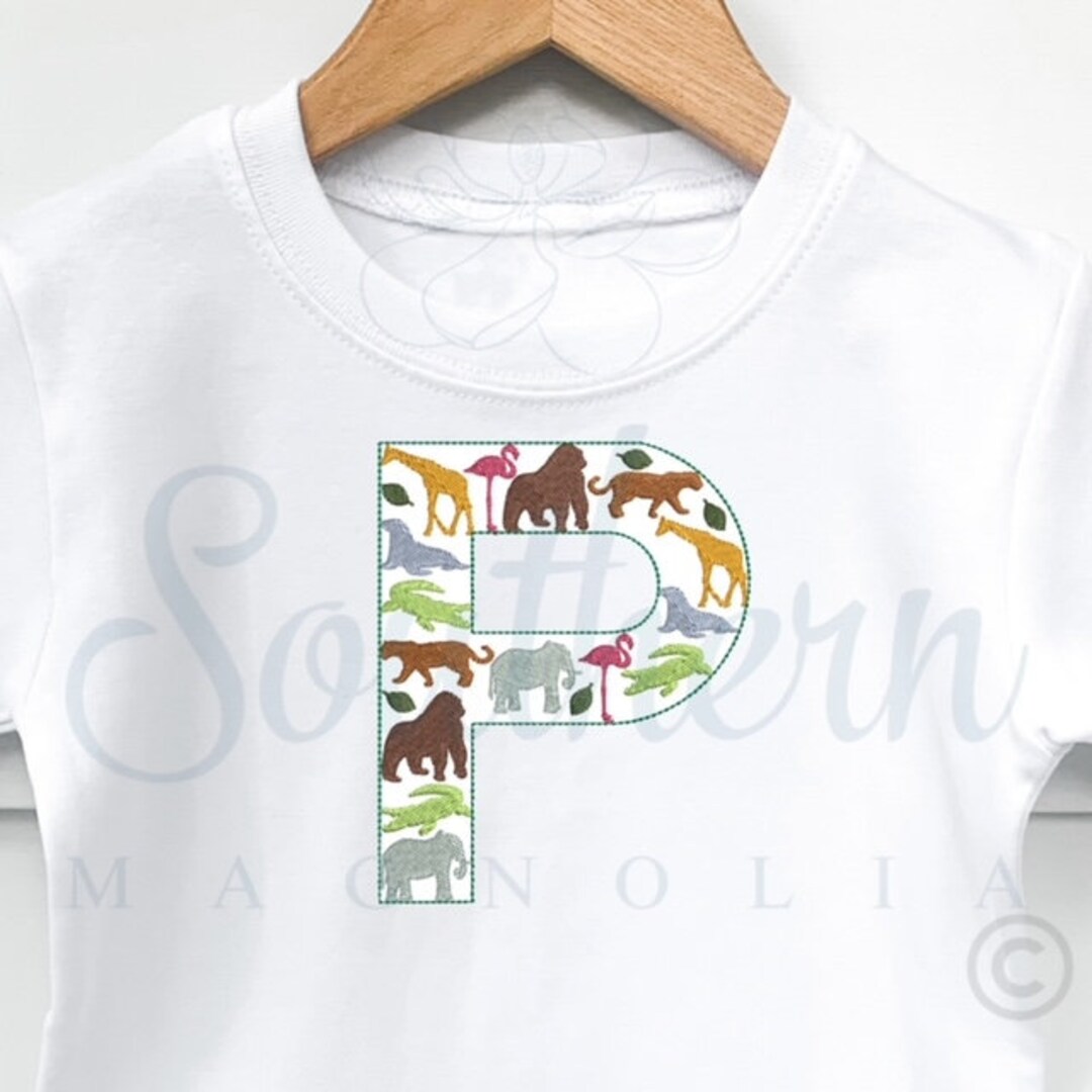 P Zoo Alphabet Embroidery Design, Zoo Embroidery Font, Safari ...
