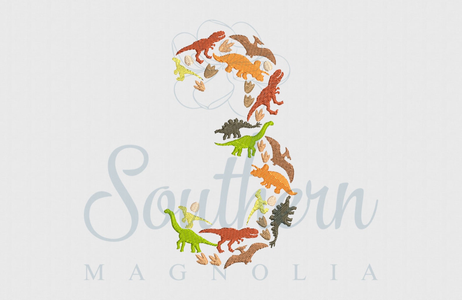 Dinosaur Number 3 Embroidery Design, Dinosaur Birthday Shirt - Etsy