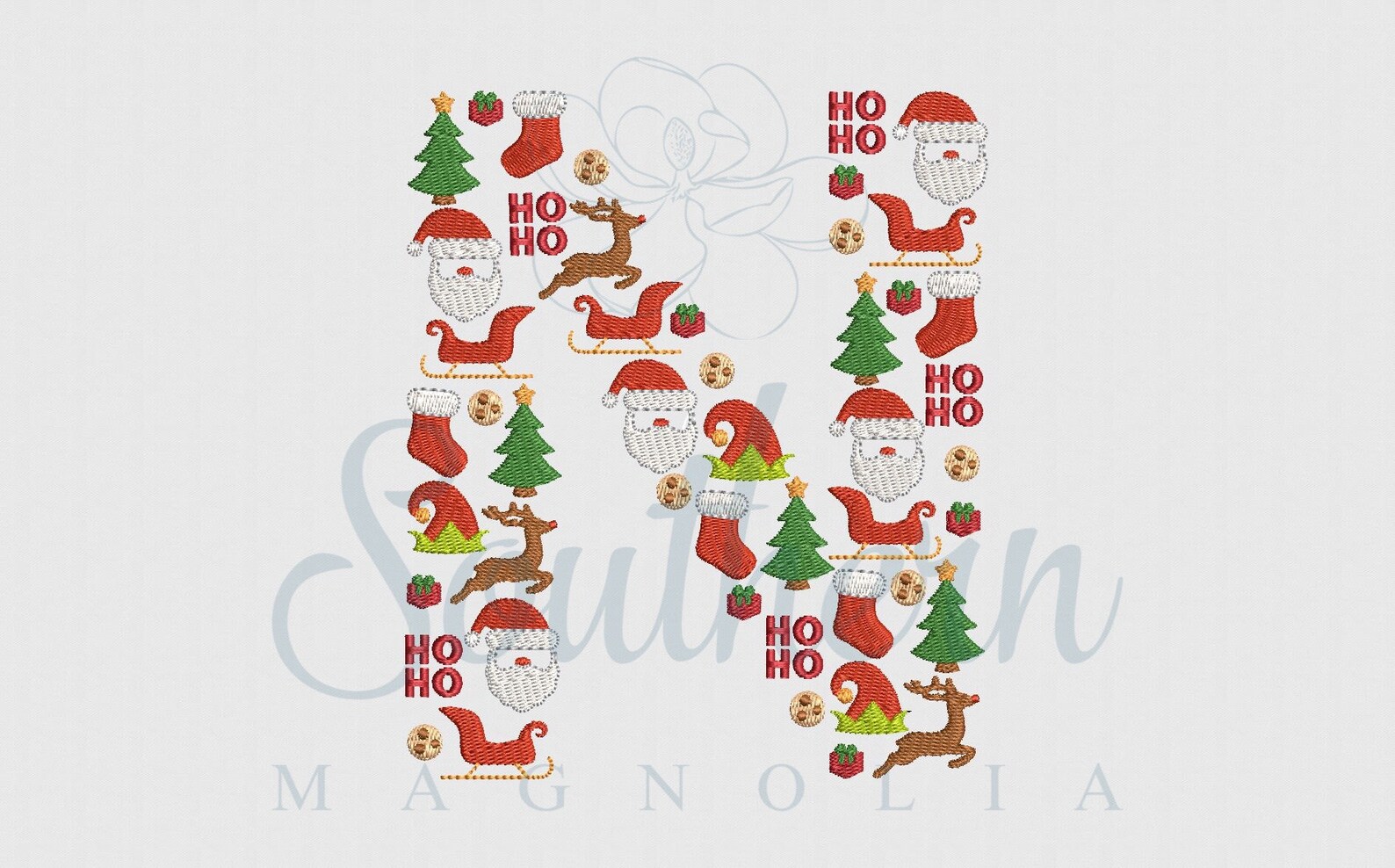 N Christmas Santa Alphabet Embroidery Design - Etsy