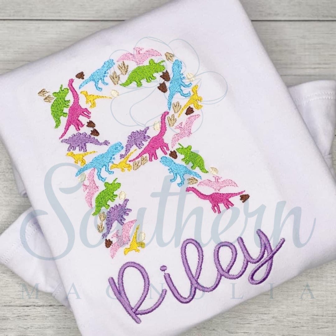 R Dinosaur Embroidery Design | Dinosaur Alphabet, Dinosaur Embroidery ...