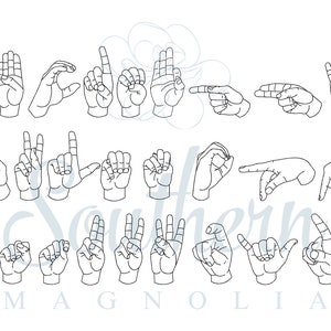 Sign Language Embroidery Design, Bean Stitch Embroidery Font, DIY ...