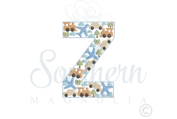 Z Cars Planes Trains Alphabet Embroidery Design Car - Etsy