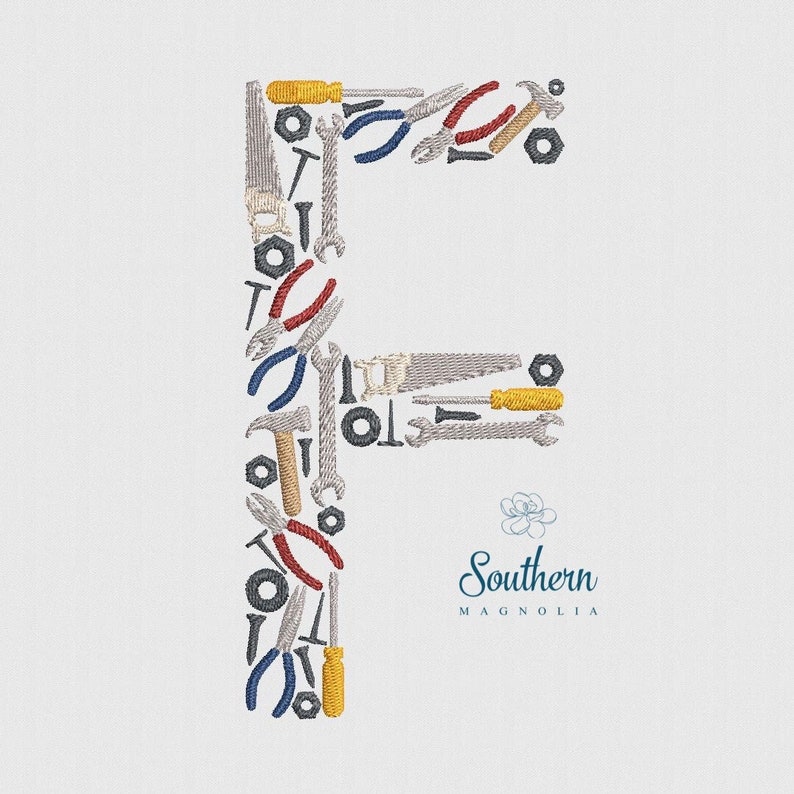 F Tools Alphabet Embroidery Design | Etsy