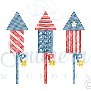 Firecracker Embroidery Design, Sketch Fill, July 4th Embroidery Design ...