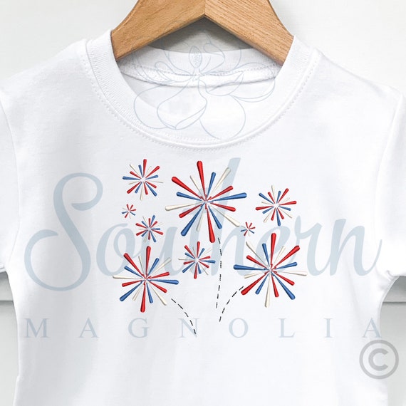Firework Embroidery Design Satin Stitches July 4th - Etsy