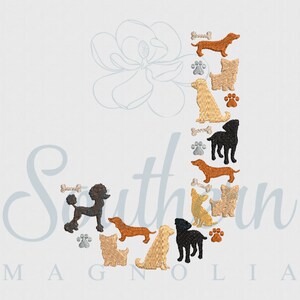 J Dog Solid Alphabet Embroidery Design - Etsy