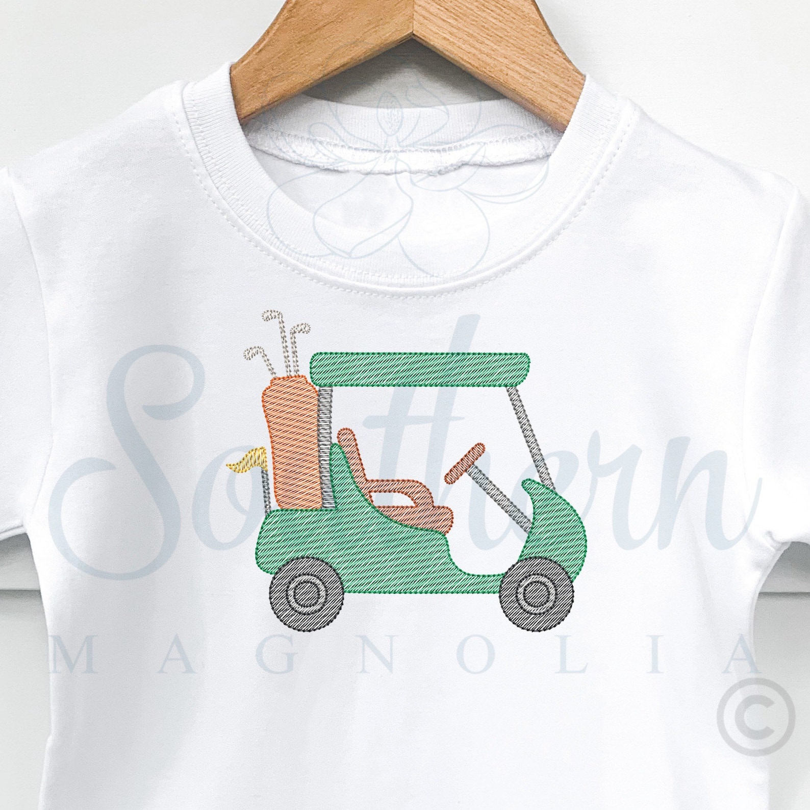 Golf Cart Embroidery Design Sketch Fill Embroidery Golf - Etsy