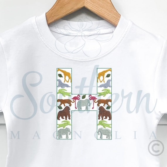 H Zoo Alphabet Embroidery Design Zoo Embroidery Font Safari - Etsy