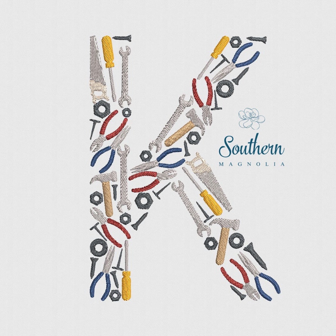 K Tools Alphabet Embroidery Design - Etsy