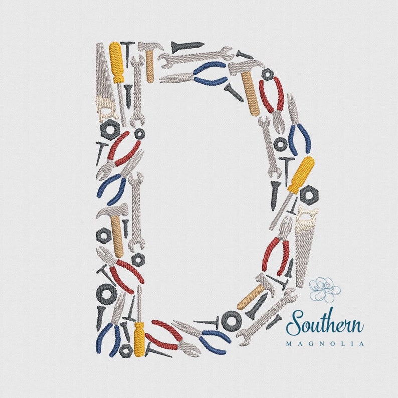 D Tools Alphabet Embroidery Design - Etsy