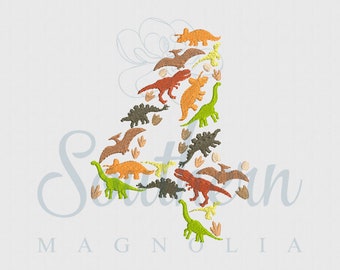 Dinosaur Number 3 Embroidery Design Dinosaur Birthday Shirt | Etsy