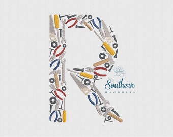 K Tools Alphabet Embroidery Design | Etsy