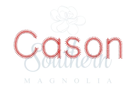 Baseball Stitching Font. Baseball Embroidery Design Baseball - Etsy