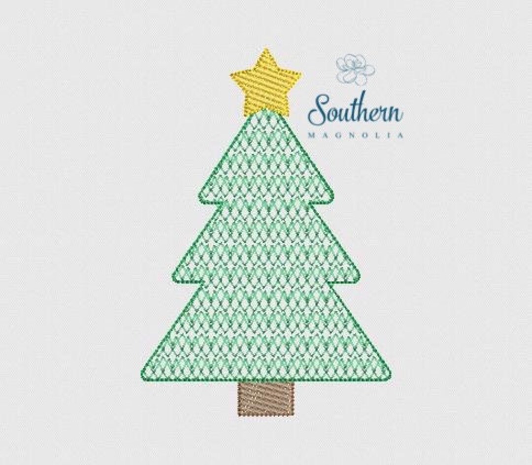 Decorative Christmas Tree Machine Embroidery Design - Etsy