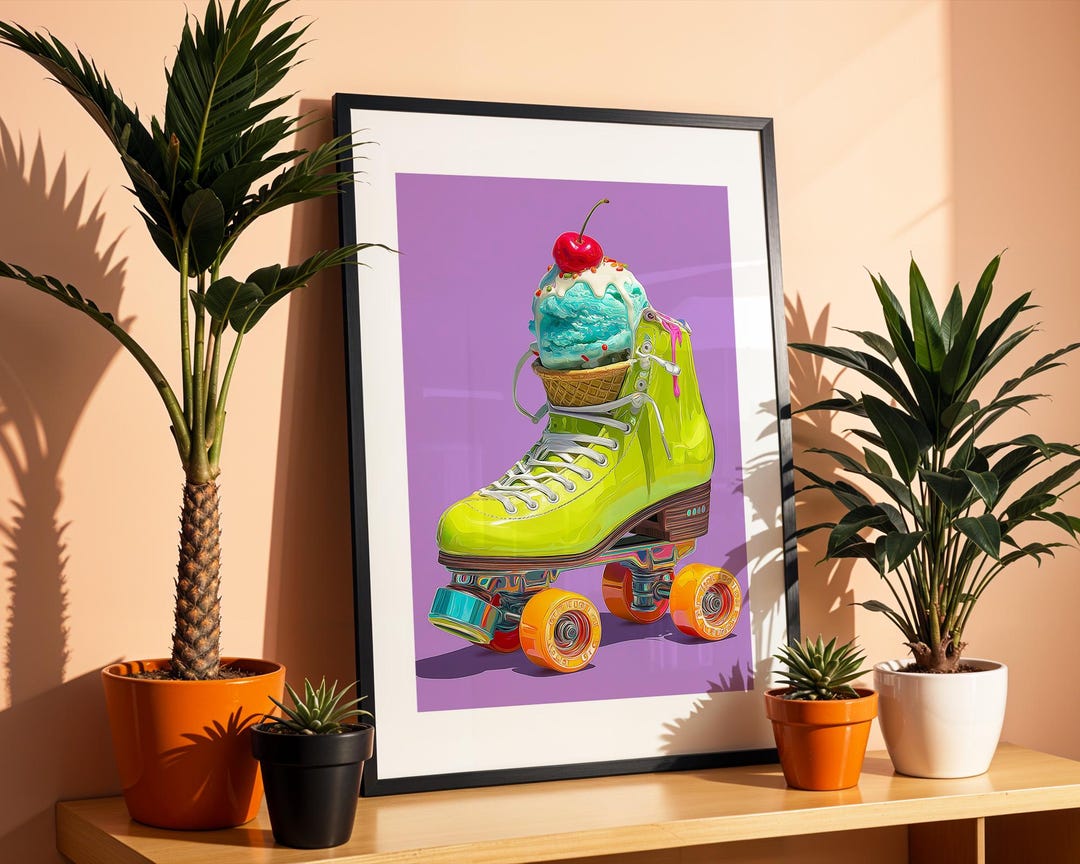 Retro Roller Skate Wall Art/dopamine Pop Art Poster,colorful Playful ...