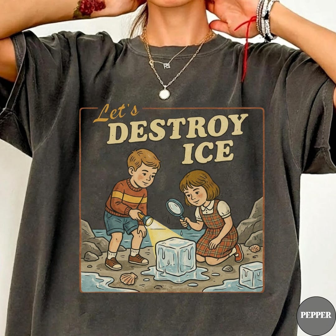 Comfort Colors® Let’s Destroy ICE Shirt, Retro Protest Graphic Tee ...