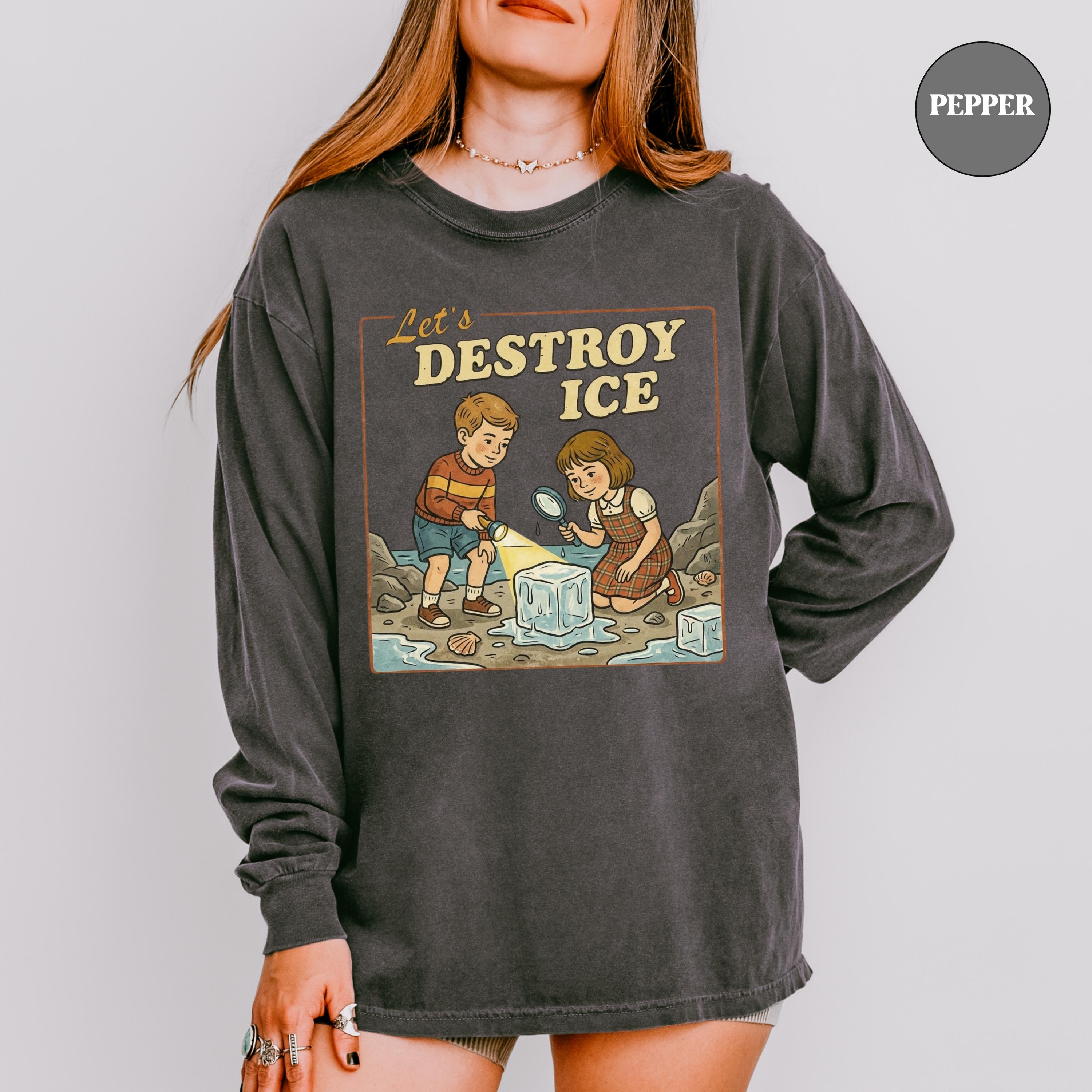 Comfort Colors® Let’s Destroy ICE Shirt, Retro Protest Graphic Tee ...