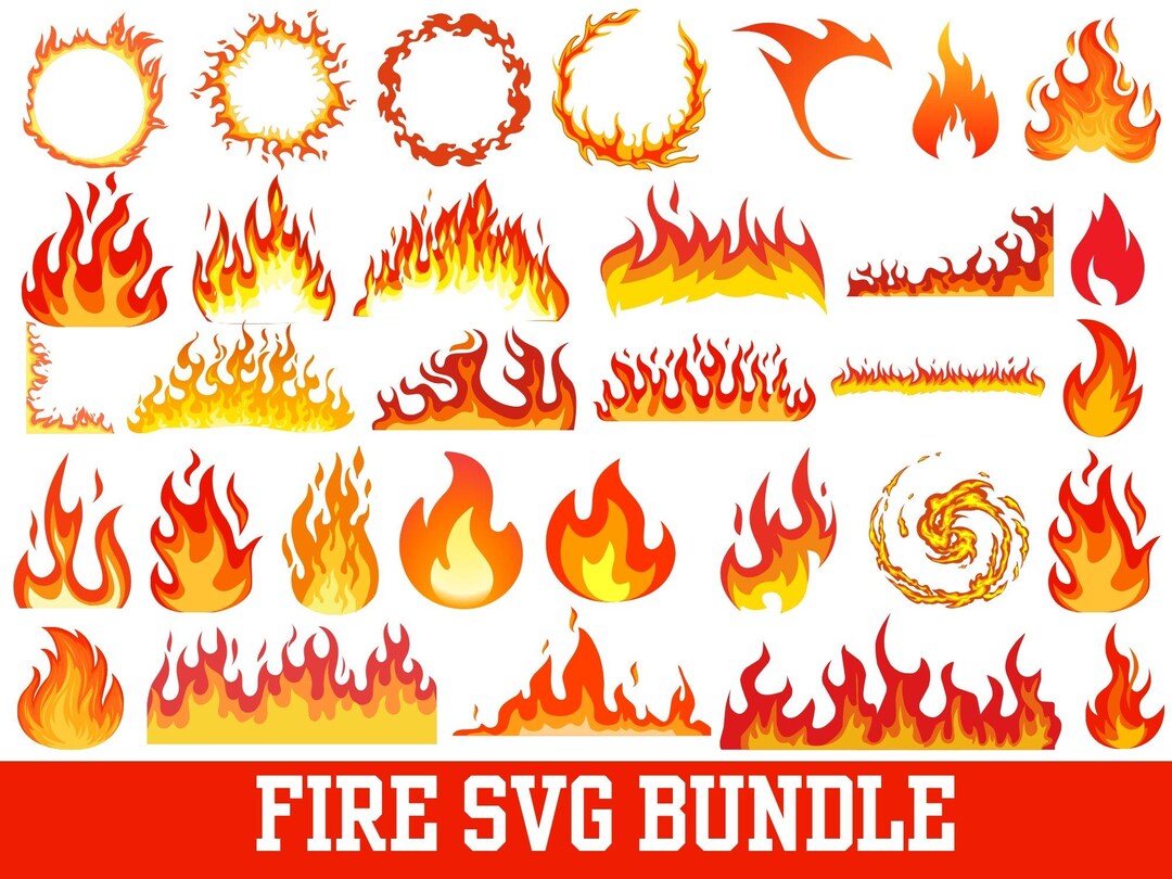 Fire Flames SVG Bundle: Cricut & Silhouette Designs (digital Download ...