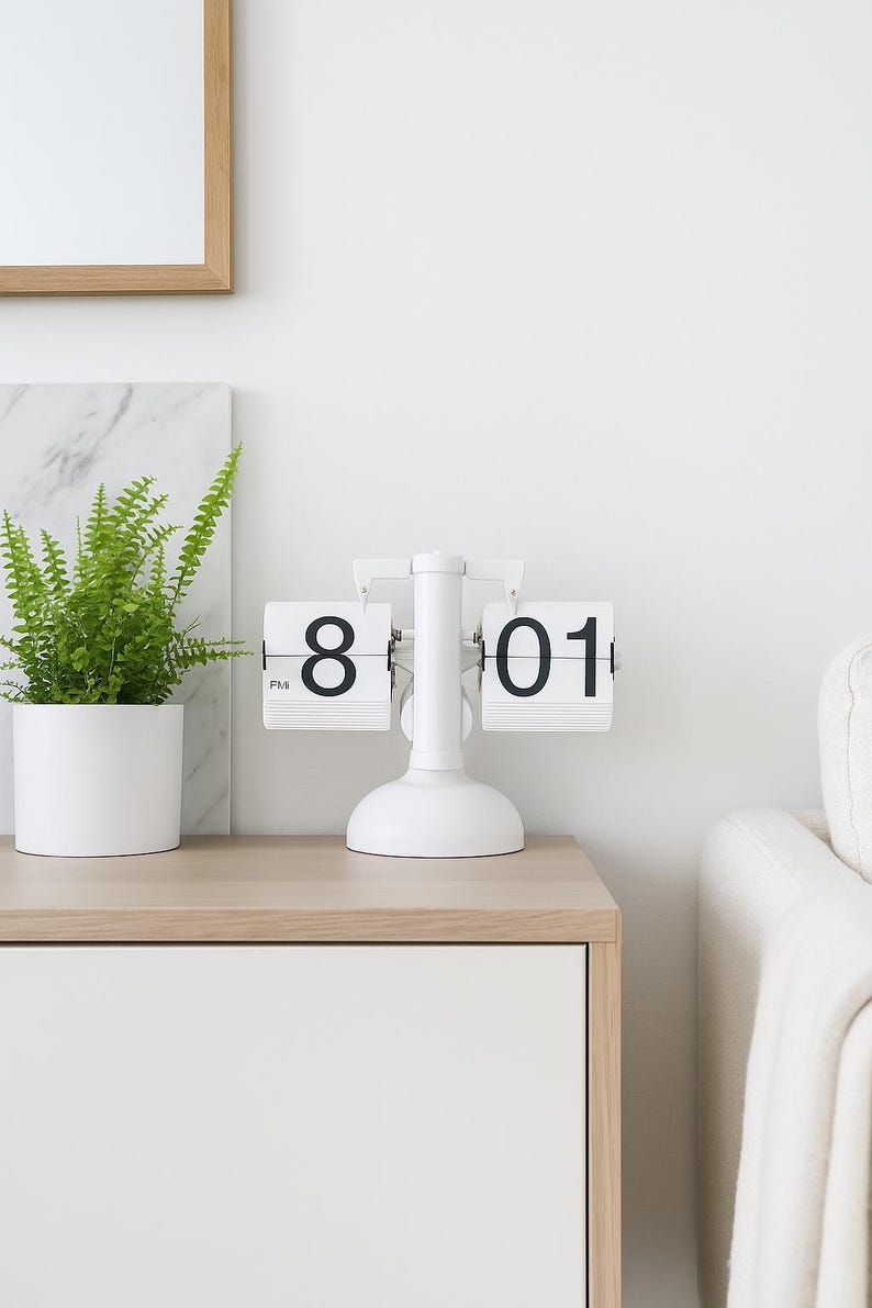 Retro Flip Clock / Flap Clock – Vintage Flap Clock – Modern Metal Desk ...