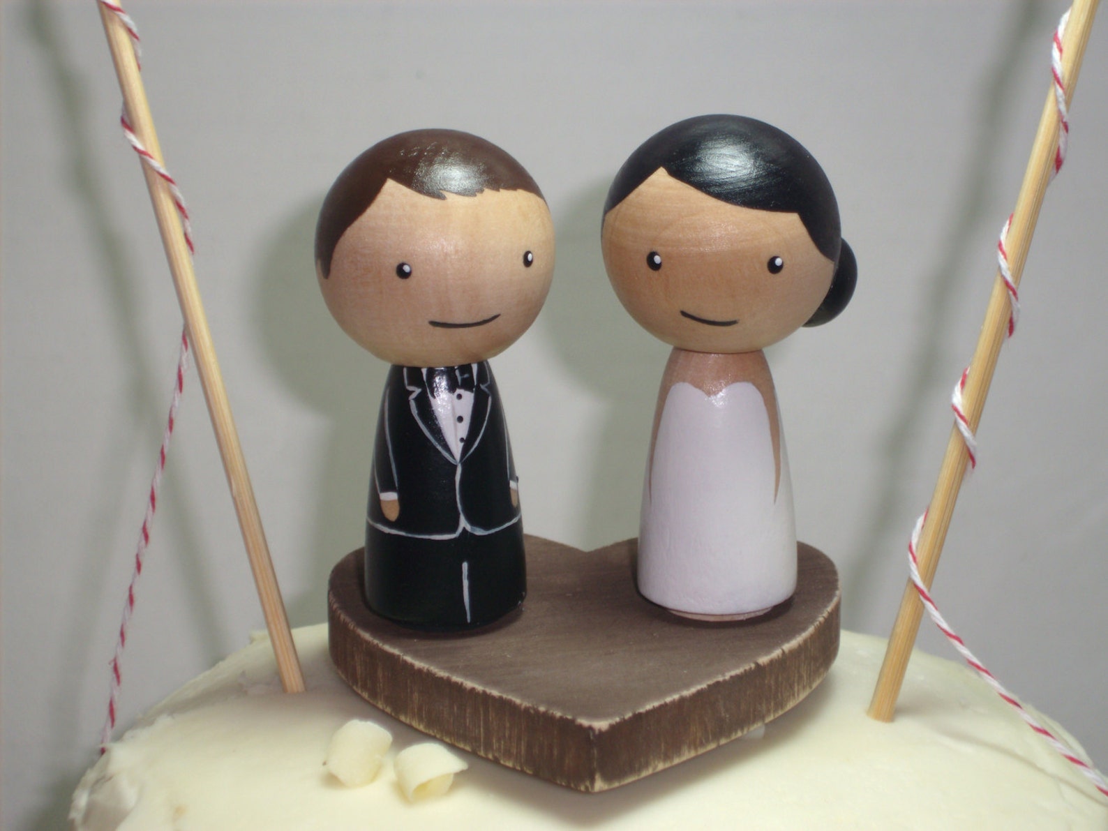 Custom Kokeshi Wedding Cake Topper With Base Bunting and - Etsy