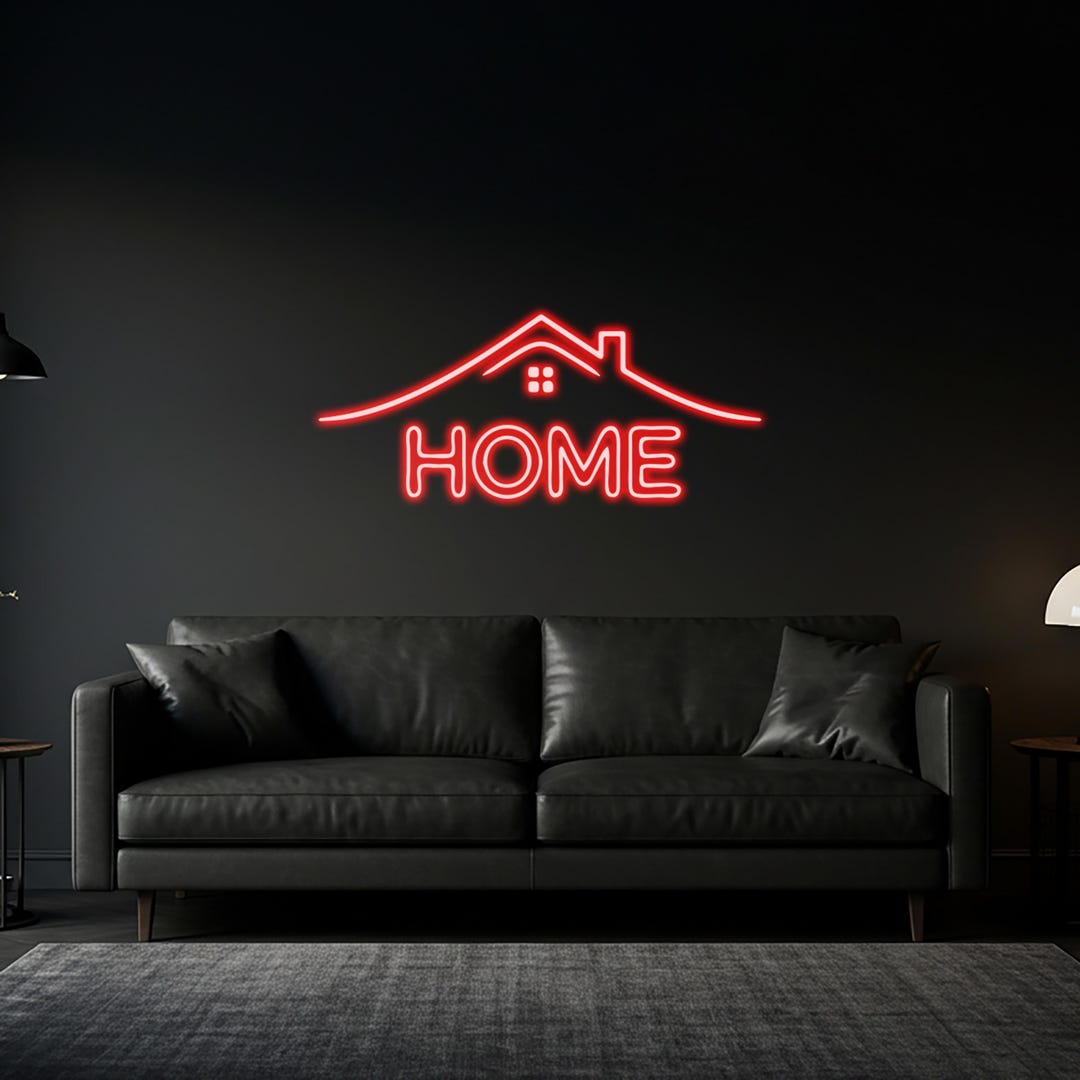 Home Neon Sign, House Outline LED Wall Light, Modern Home Decor, Warm ...