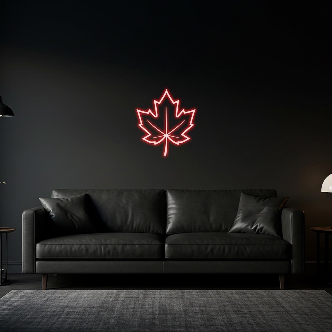 Maple Leaf LED Neon Sign, Neon Wall Light, Living Room Decor, Office ...