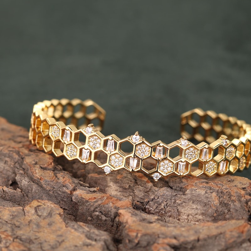 Gold Bracelet Honeycomb - Etsy