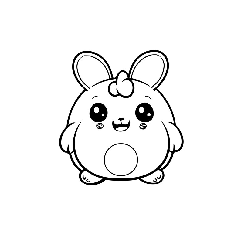 Kawaii Animals Coloring Book, Chubby Line Art (142 Pages - Etsy