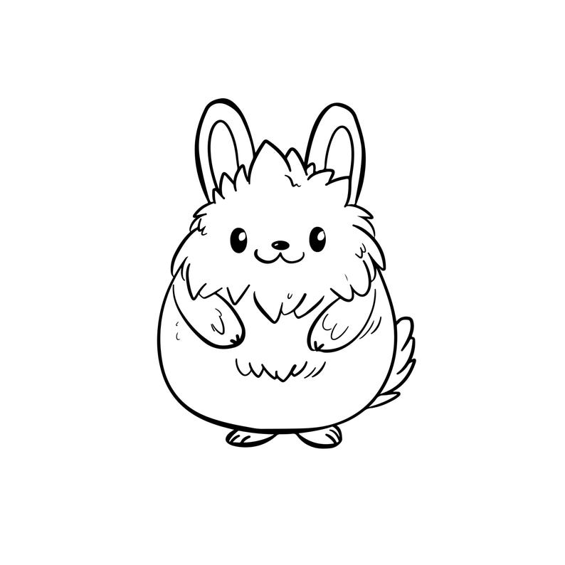 Kawaii Animals Coloring Book, Chubby Line Art (142 Pages - Etsy