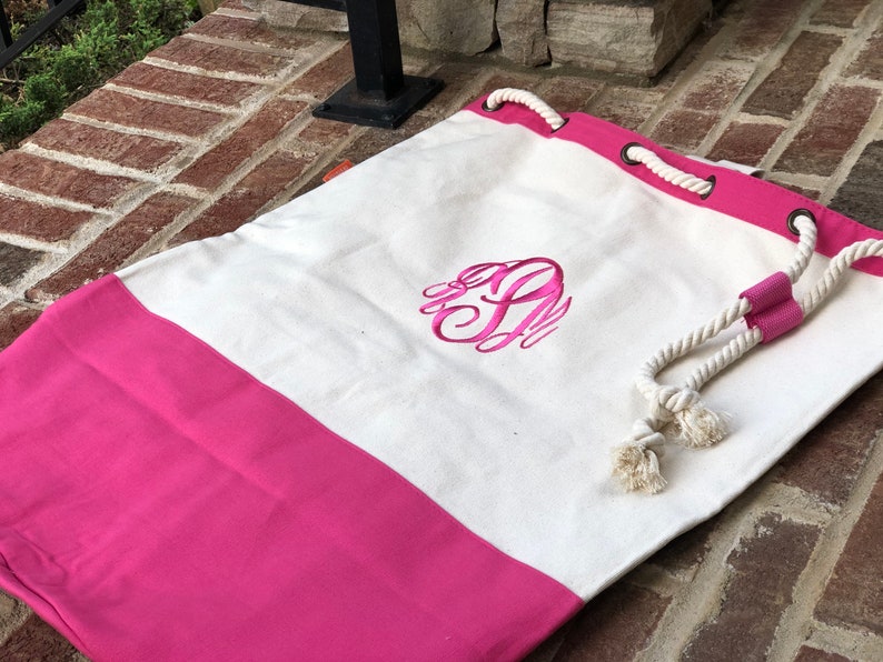 Monogrammed Laundry Bag Personalized Laundry Bag Canvas | Etsy