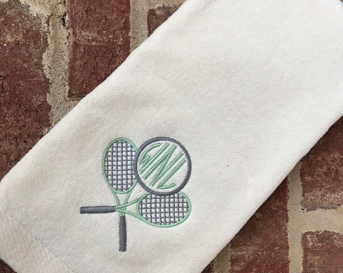 Monogrammed Tennis Towel, Personalized Tennis Towel, Embroidered Tennis ...