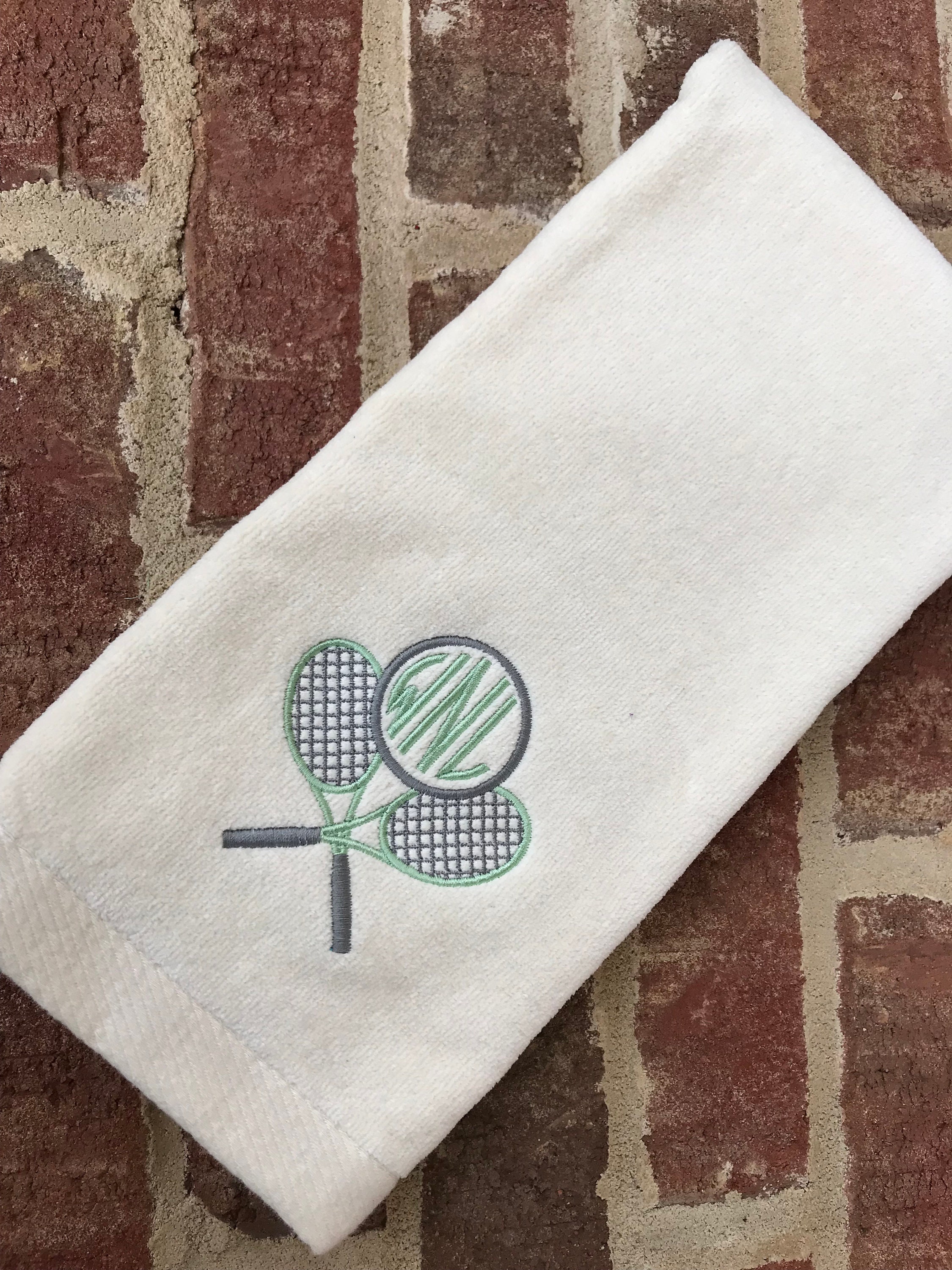 Monogrammed Tennis Towel Personalized Tennis Towel | Etsy