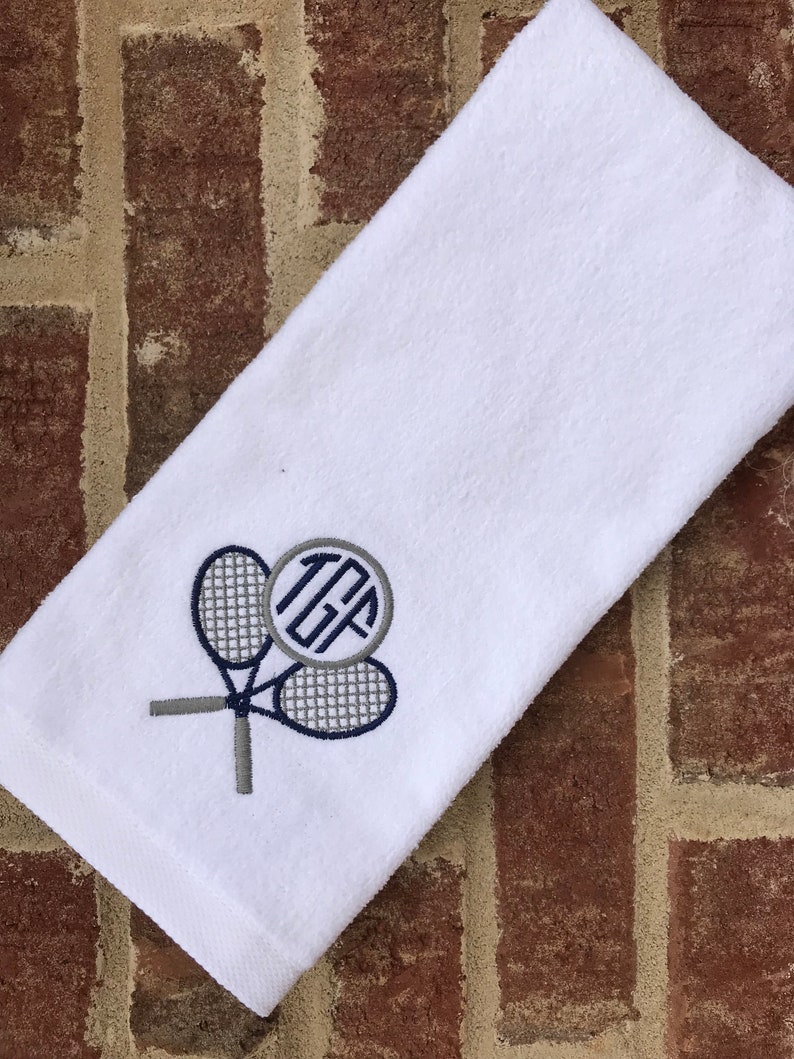 Monogrammed Tennis Towel Personalized Tennis Towel | Etsy